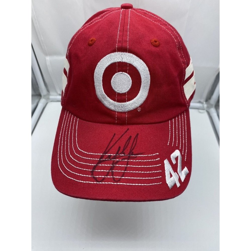 Kyle Larson Signed Red Target Baseball Hat Cap Hook L… - Gem